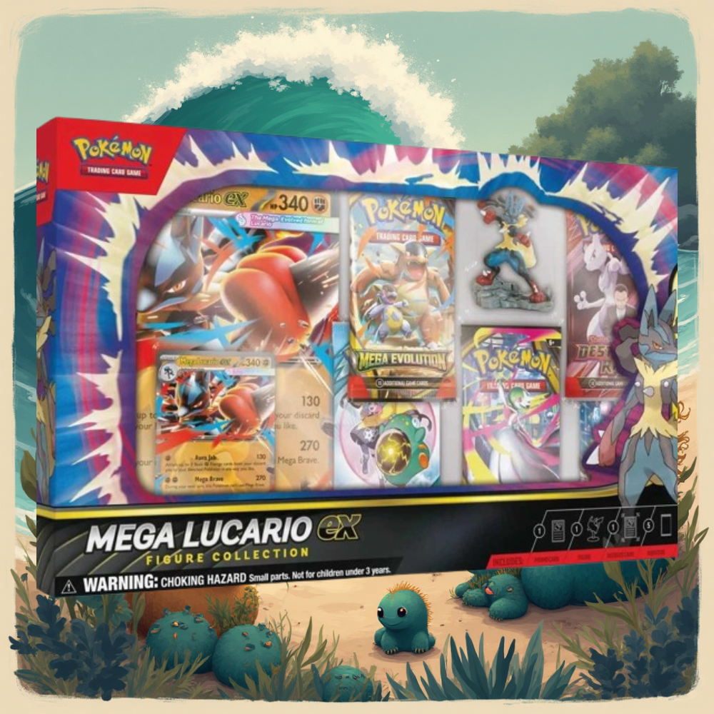 Pokémon TCG Mega Lucario EX Figure Collection – Exclusive Promo & 4 Bo ...